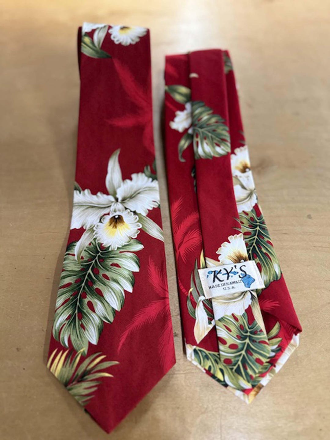 Handcrafted Hawaiian Necktie - Tropical Orchid Print, Island Style - Etsy