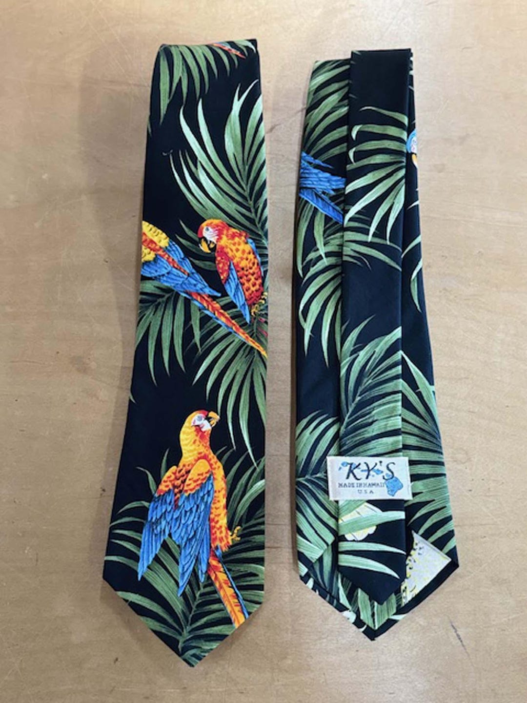 Hawaiian Neck Tie - Aloha Parrot Print, Handmade Cotton Necktie - Etsy