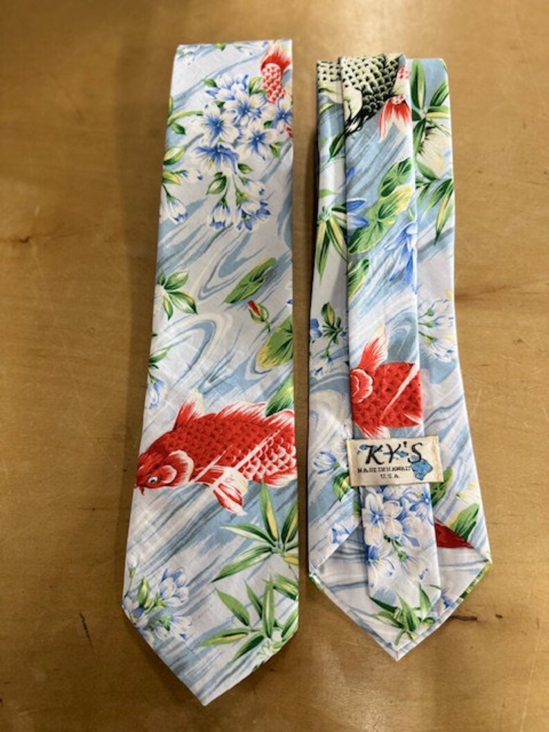 Marlin Fish Tie, Handmade Hawaiian Print Necktie, Cotton Poplin Men's ...