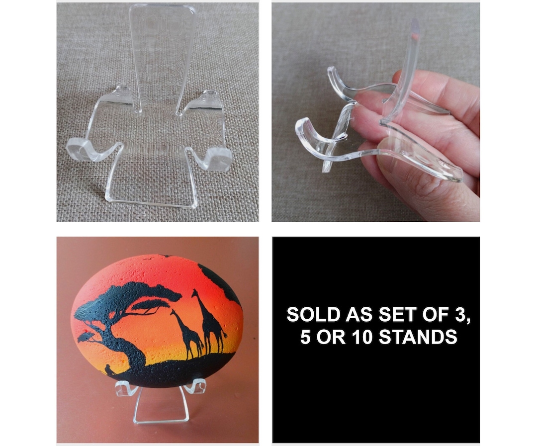 Rock Stand Set Geode Display Holder Set Clear Stand Holder - Etsy