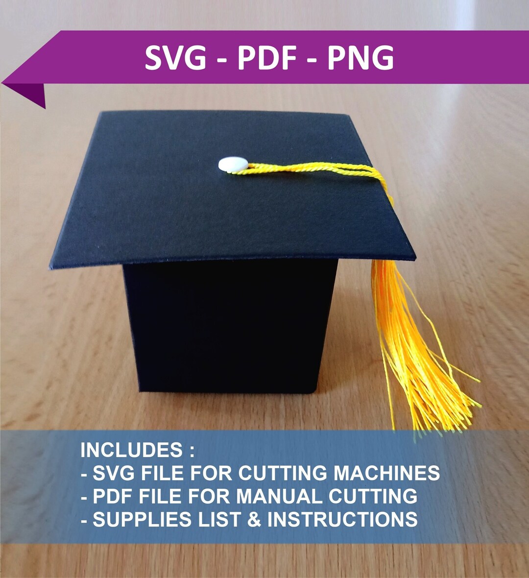 Graduated Gift Boxes SVG and Pdf Digital Download, Graduation Hat Gift ...