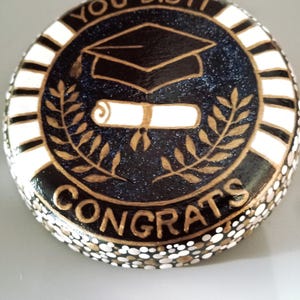 Painted Rock Graduation Wishes, Personalisable Graduate Gift, Painted ...