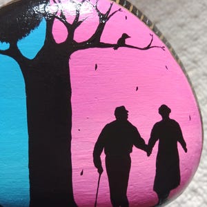 Extra Large Hand-painted Rock Married Couple, Custom Painted Rock ...