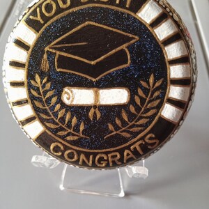 Painted Rock Graduation Wishes, Personalisable Graduate Gift, Painted ...