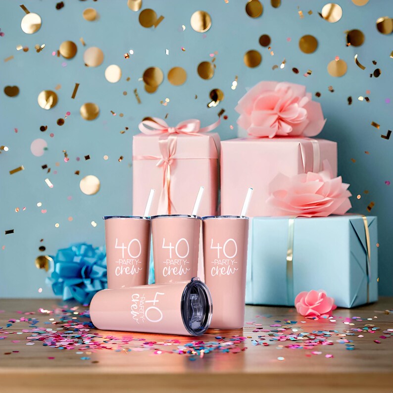 40th Birthday Tumblers - 40th Birthday Squad Tumblers - 40 Party Crew ...