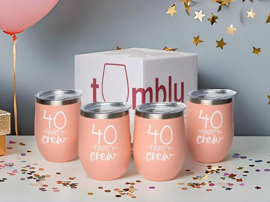 40 Party Crew Tumblers - 4-pack- 40th Birthday Tumblers – 40th Birthday ...