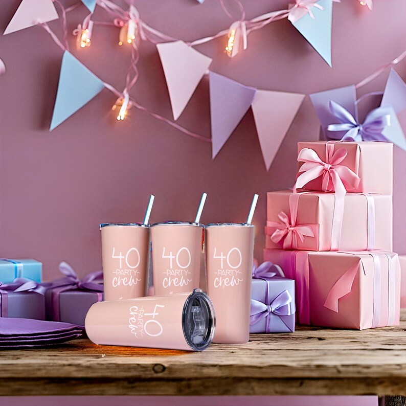 40th Birthday Tumblers - 40th Birthday Squad Tumblers - 40 Party Crew ...
