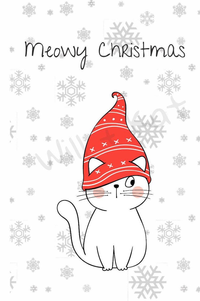 Christmas Cat Holiday Cards - Etsy