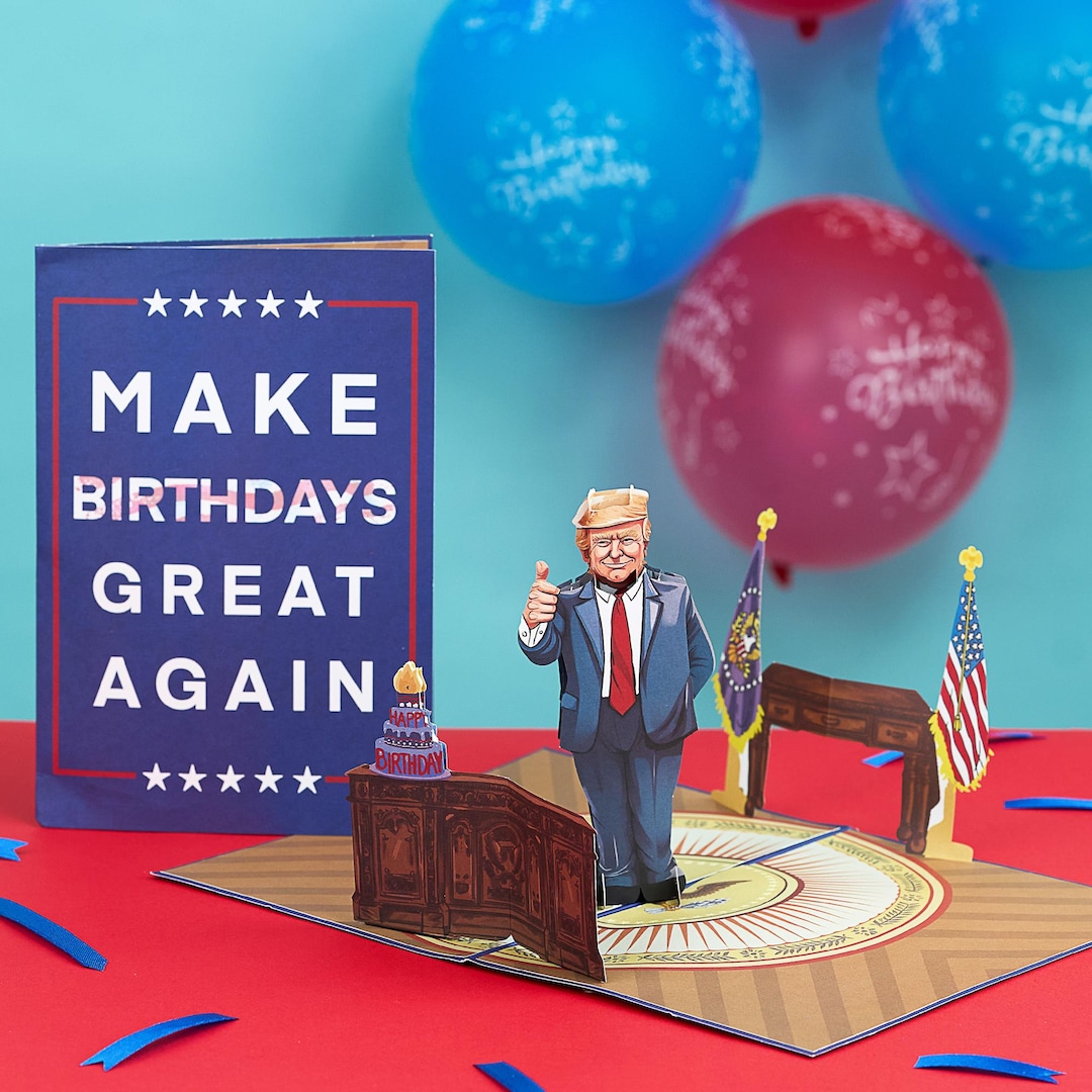 MAGA Trump Birthday Pop up Card With Light and Sound Says Happy ...
