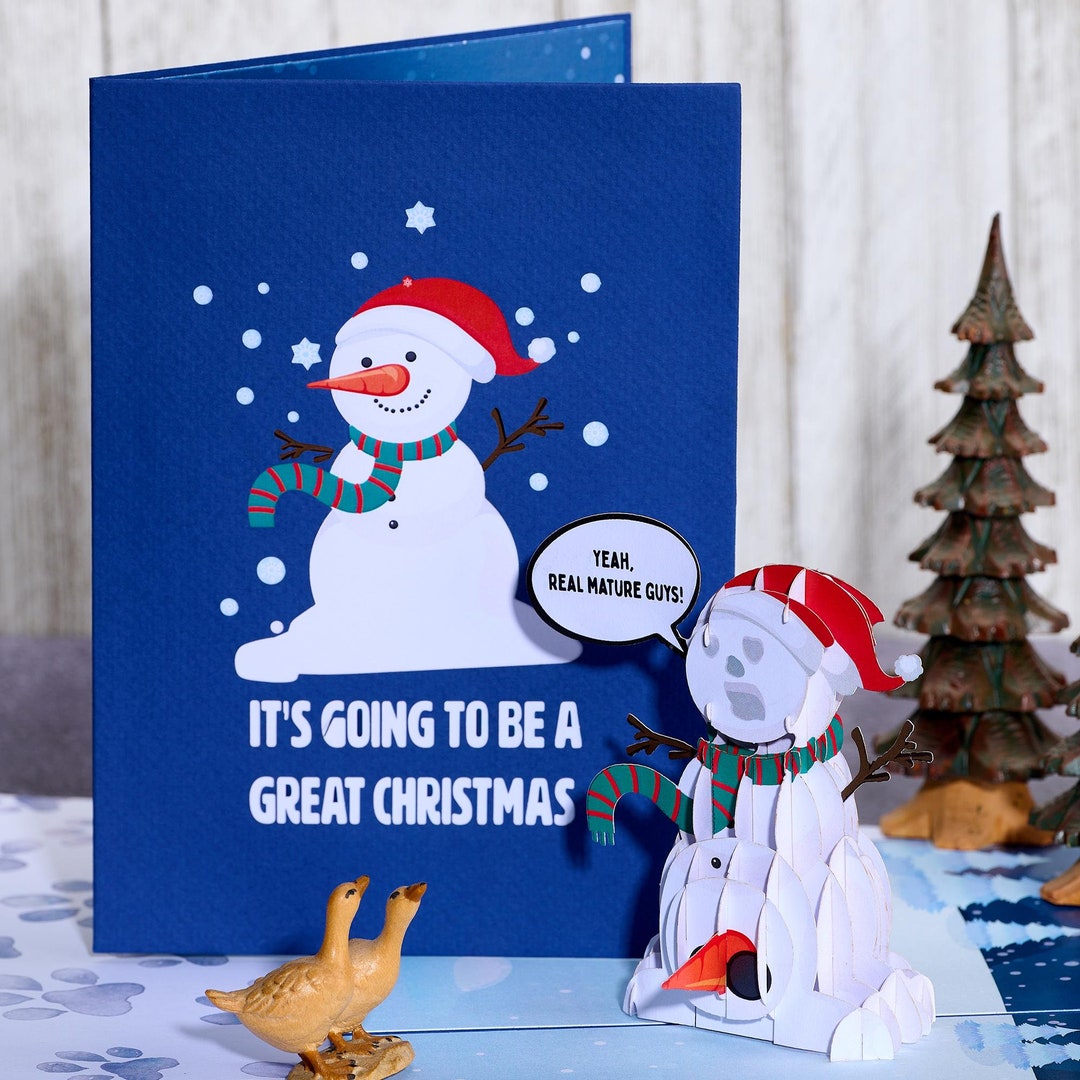 Mature Snowman Christmas Card | Funny Pop up Inappropriate Snowman Gift ...