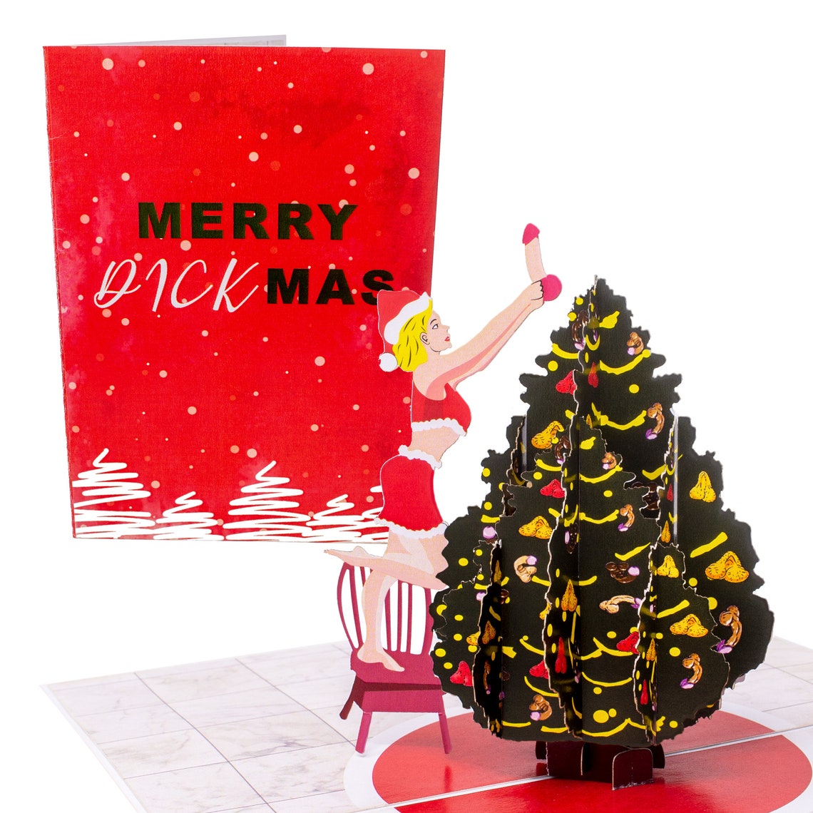 Funny Christmas Card Merry Dickmas Pop Up Prank Holiday Dick Etsy