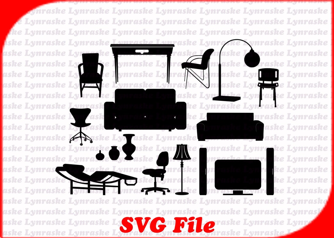 Modern Furniture Silhouette Vectors SVG Svg Dxf Cricut - Etsy