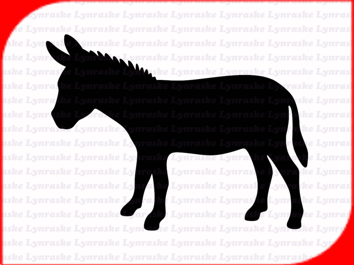 Donkey Silhouette SVG, Svg, Dxf, Cricut, Silhouette Cut File, Instant ...