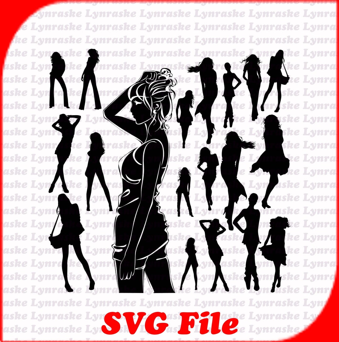 Women Silhouette Vectors SVG 1 Svg Dxf Cricut Silhouette - Etsy