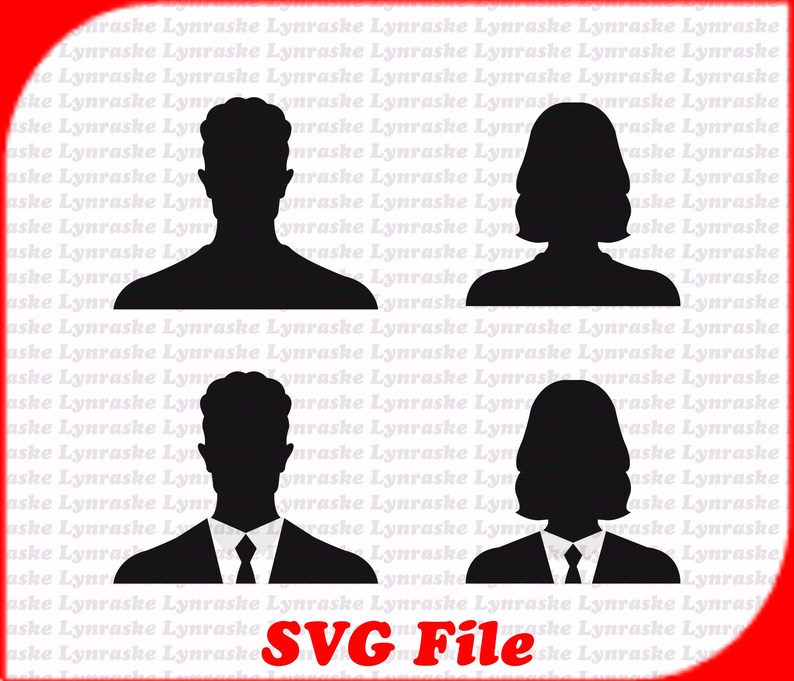 Human Avatar Silhouette Vectors SVG svg dxf Cricut | Etsy