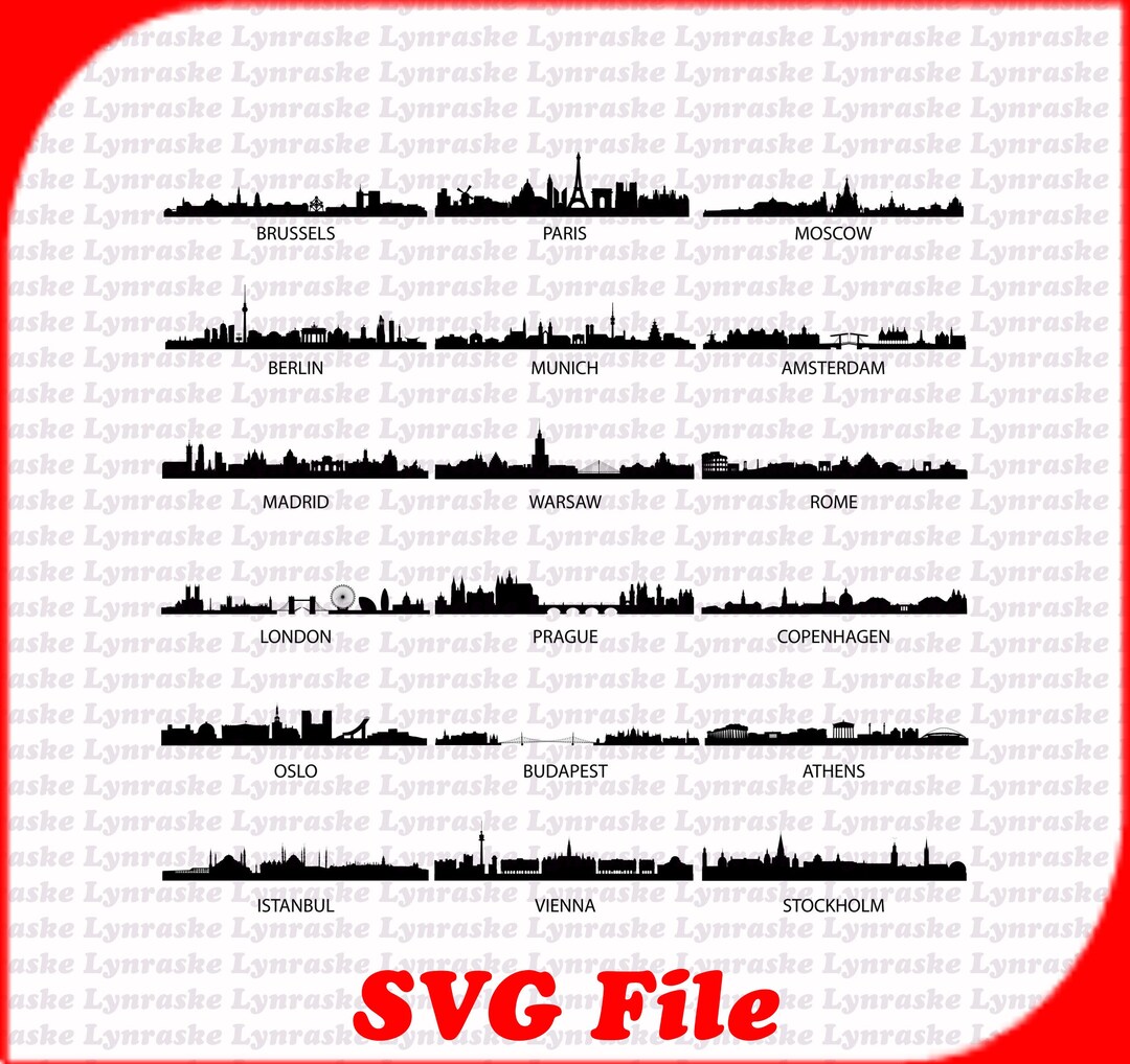 City Silhouette Vectors SVG 1, Svg, Dxf, Cricut, Silhouette Cut File ...