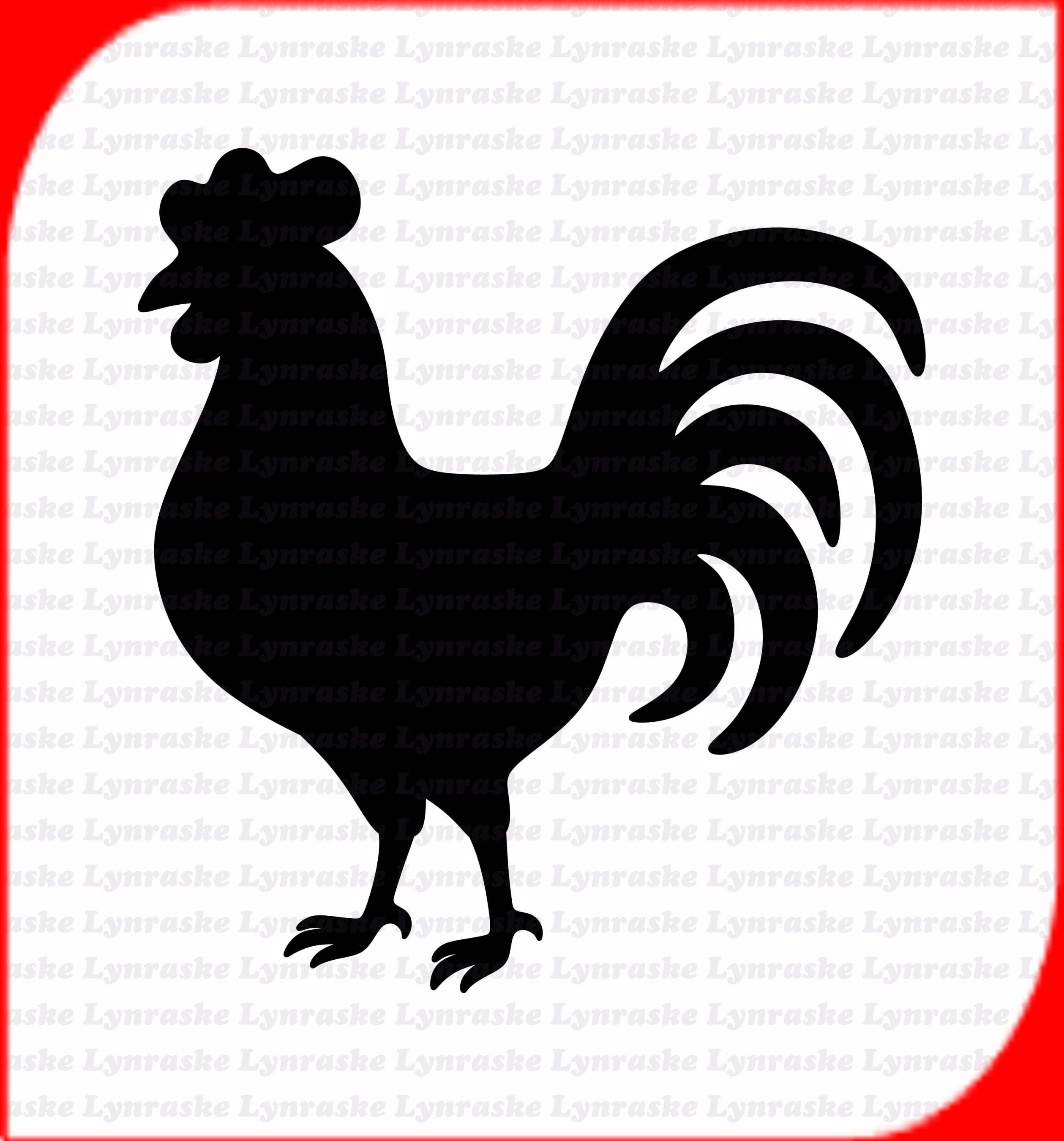 Rooster Silhouette SVG, Svg, Dxf, Cricut, Silhouette Cut File, Instant ...