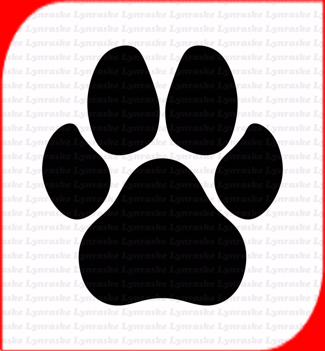 Dog Paw Print Silhouette SVG, Svg, Dxf, Cricut, Silhouette Cut File ...