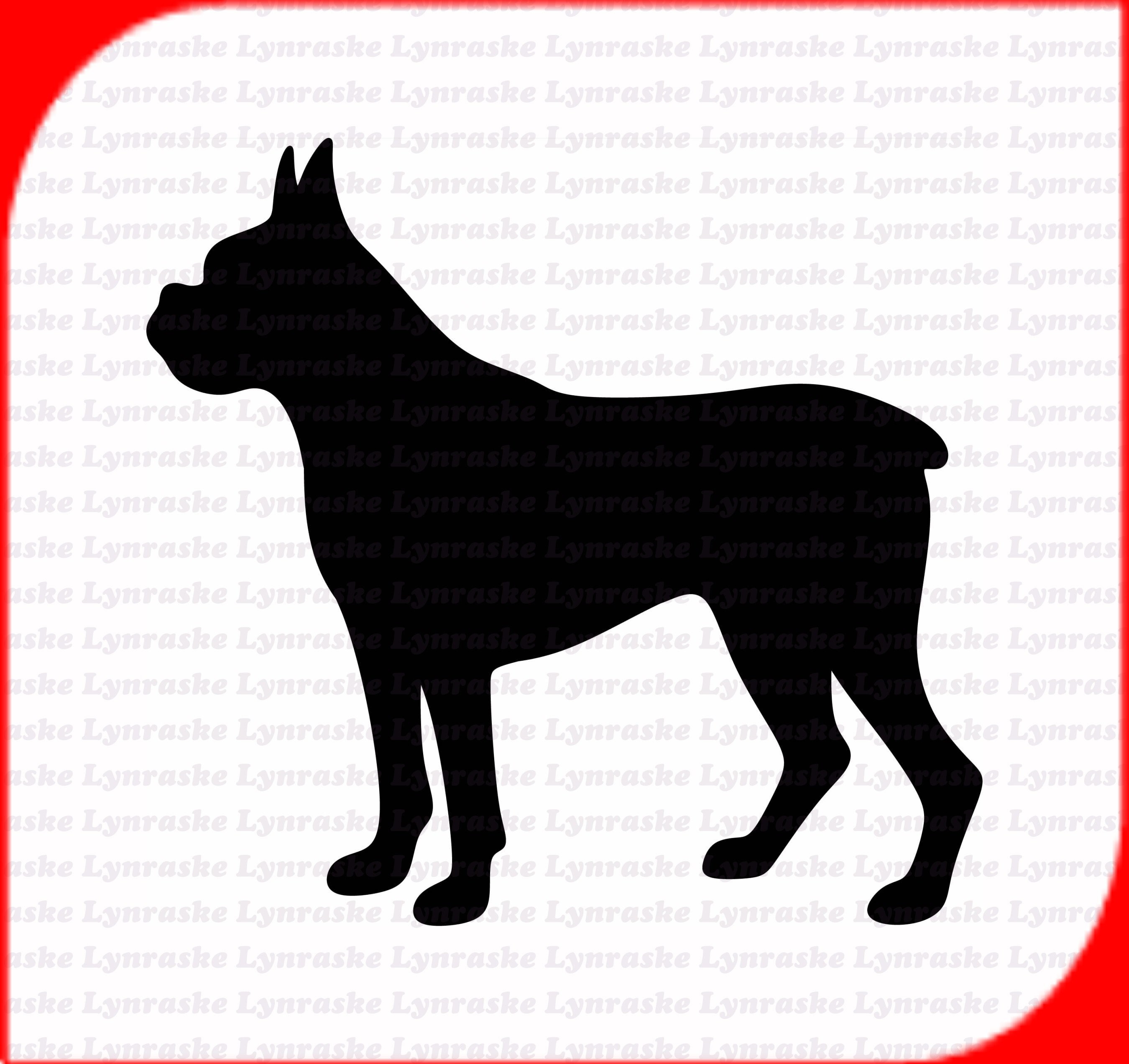 Boxer Dog Silhouette SVG Svg Dxf Cricut Silhouette Cut | Etsy