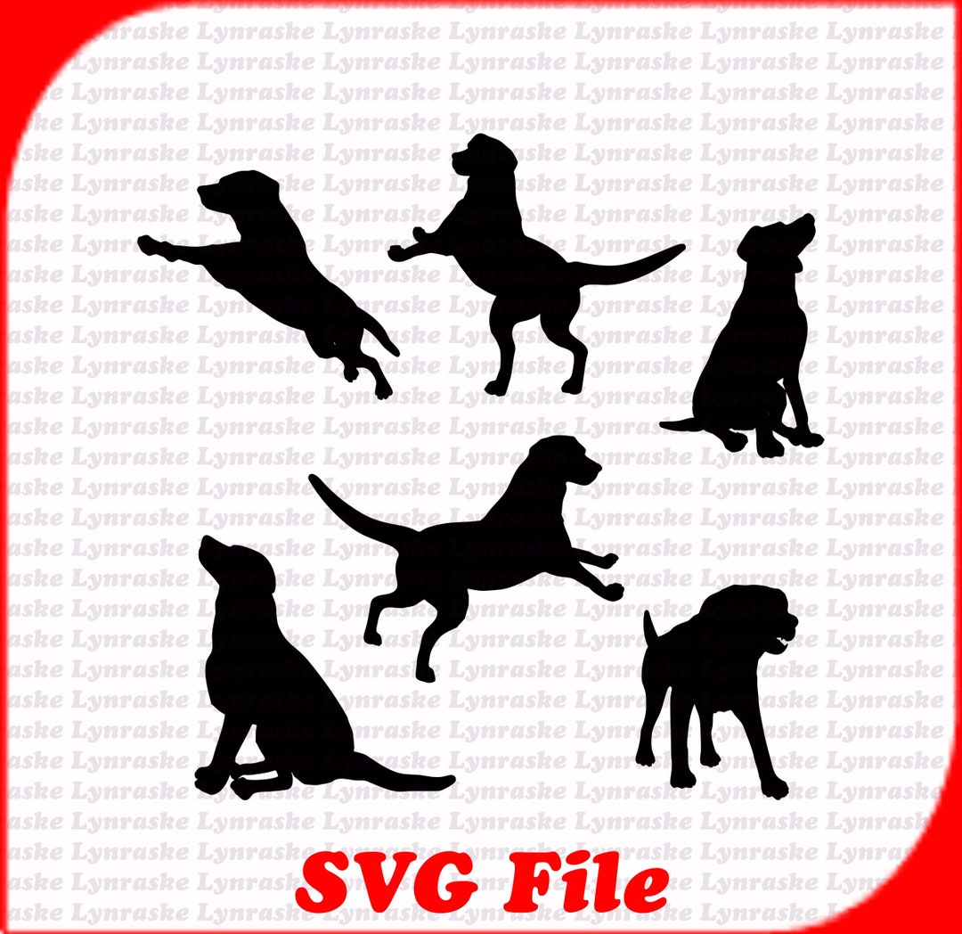 Dog Silhouette Vectors SVG 1, Svg, Dxf, Cricut, Silhouette Cut File ...
