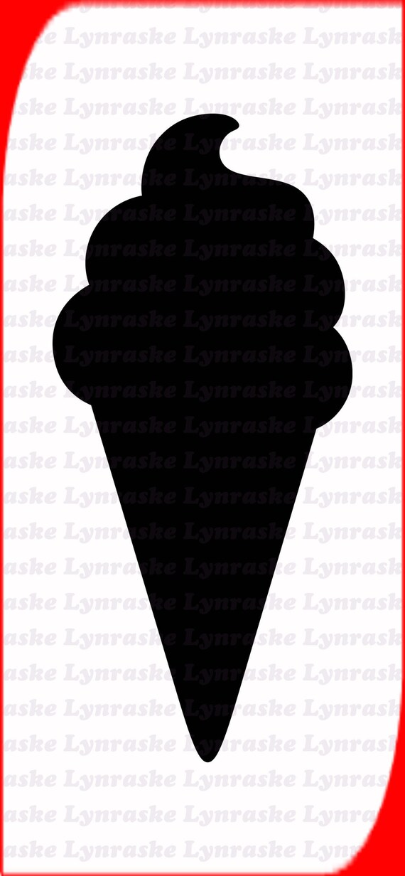 Ice Cream Cone Silhouette Svg Svg Dxf Cricut Silhouette Etsy