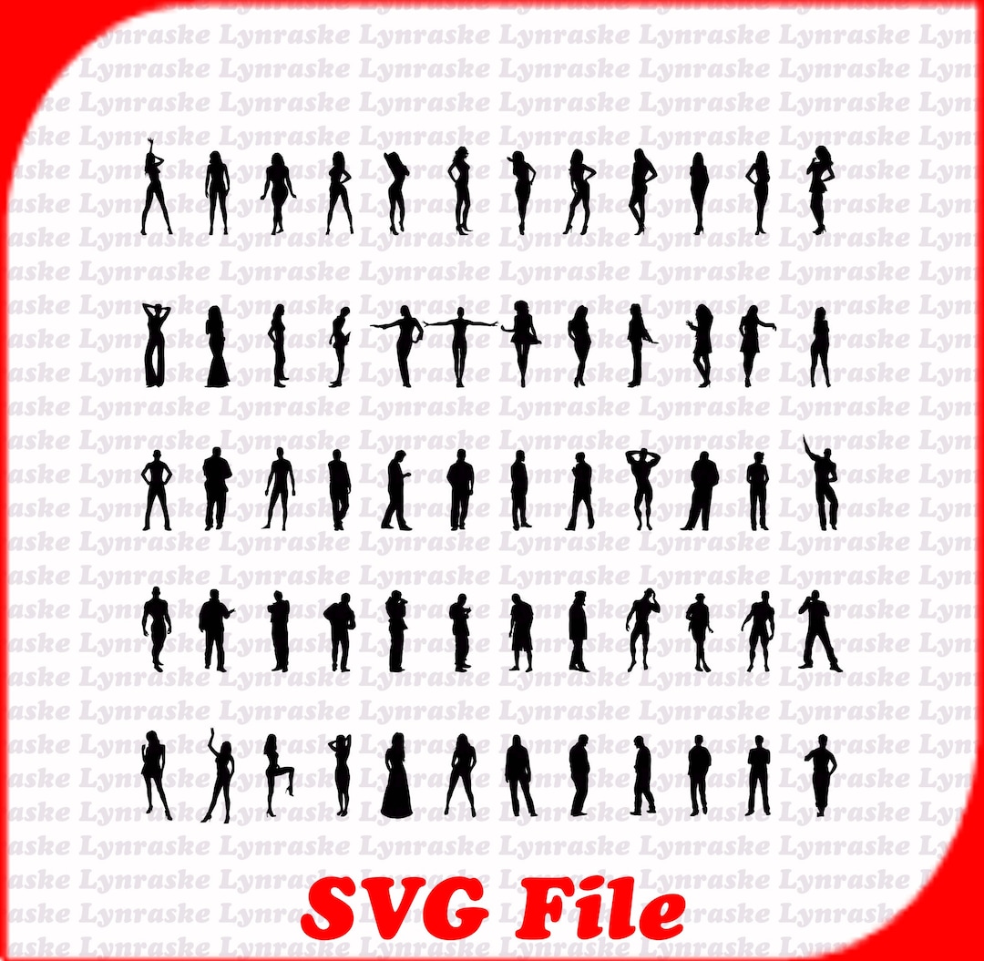 People Silhouette Vectors SVG 7, Svg, Dxf, Cricut, Silhouette Cut File ...