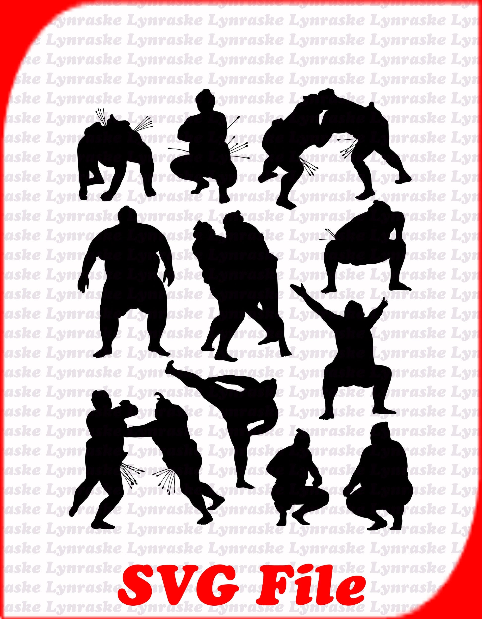 Different Sumo Silhouette Vectors SVG Svg Dxf Cricut - Etsy UK