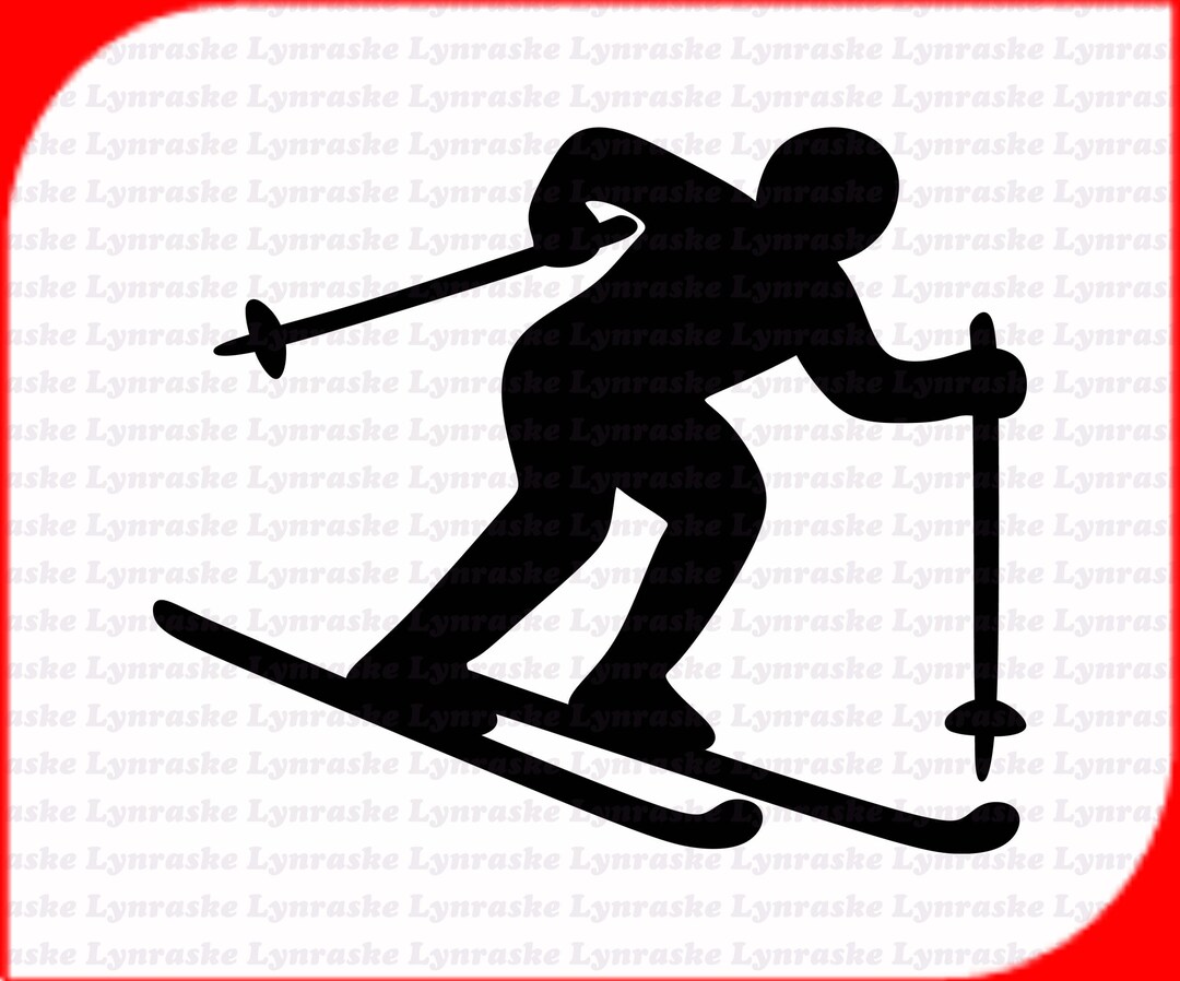 Skier Silhouette SVG, Svg, Dxf, Cricut, Silhouette Cut File, Instant ...