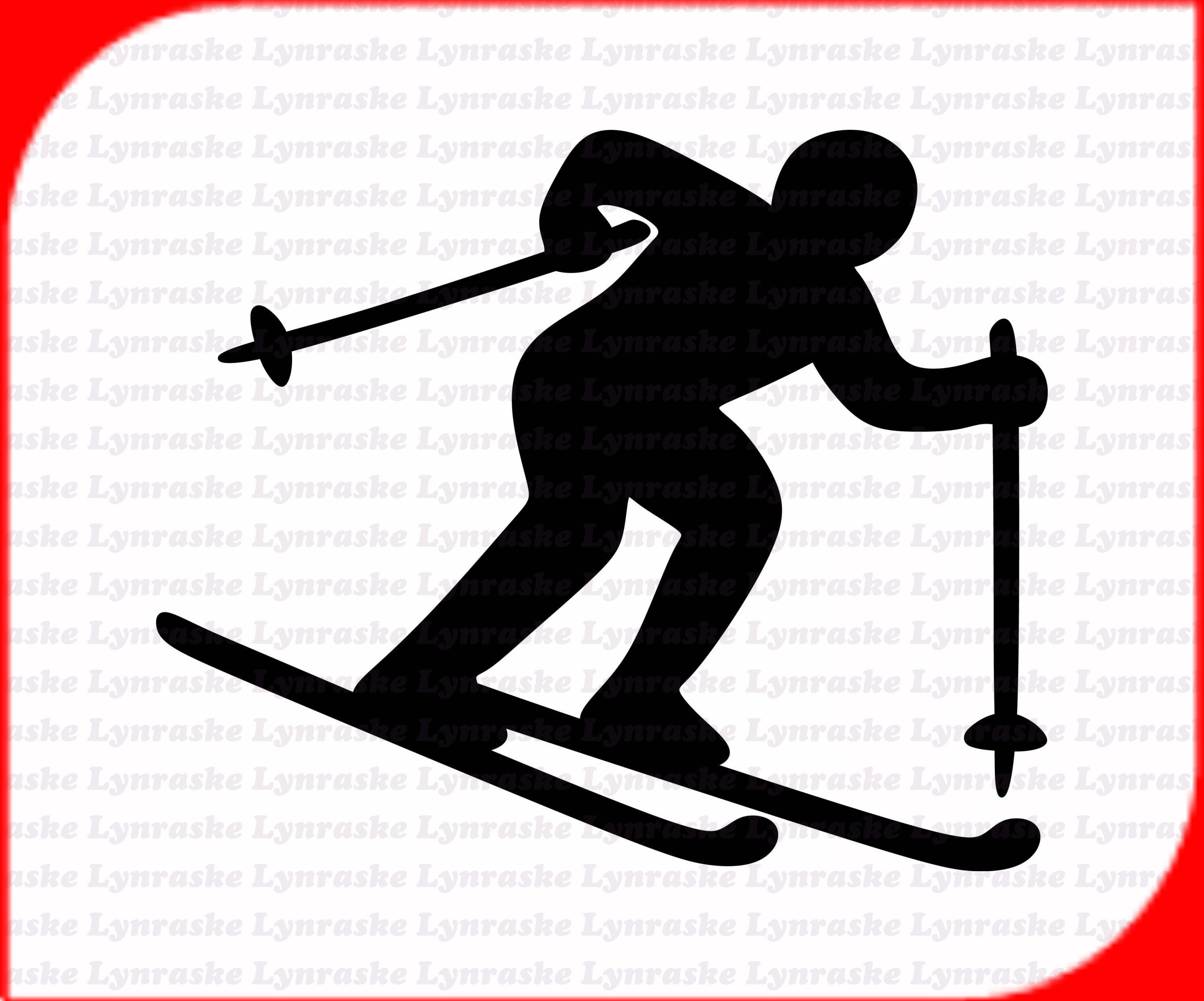 Skier Silhouette SVG Svg Dxf Cricut Silhouette Cut File - Etsy