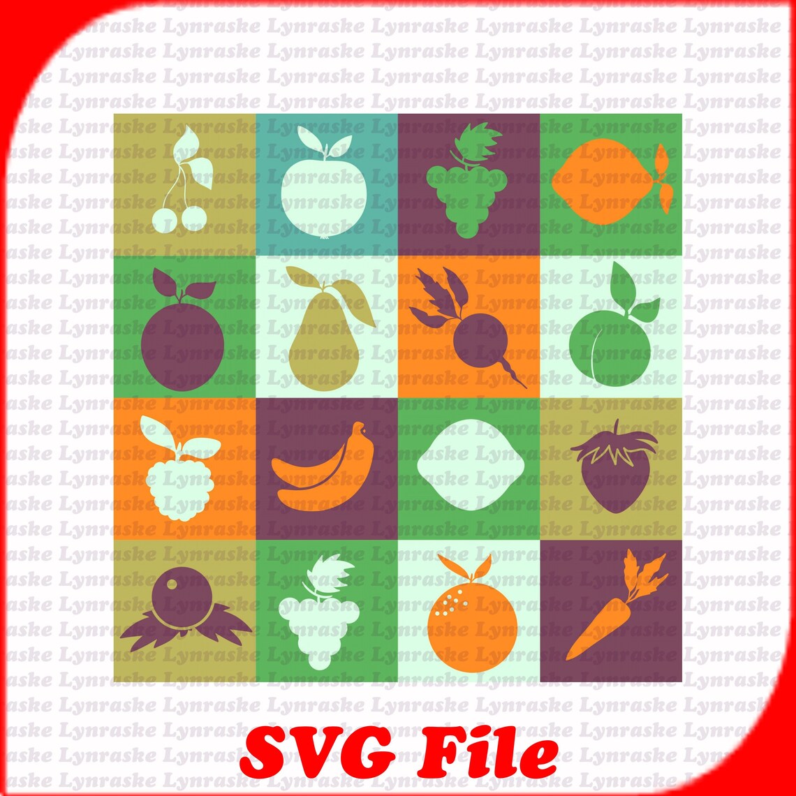 Simple Fruits Icons Silhouette Vectors SVG Svg Dxf Cricut - Etsy