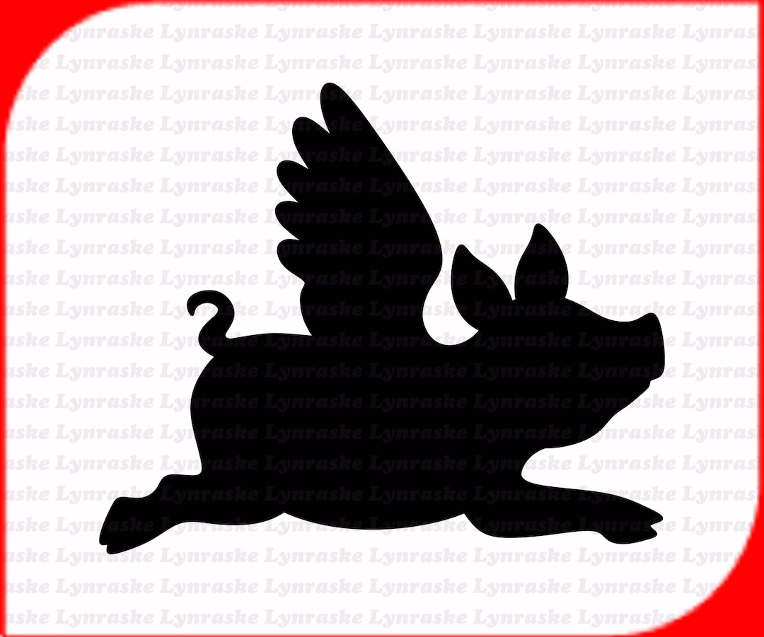 Flying Pig Silhouette SVG, Svg, Dxf, Cricut, Silhouette Cut File ...