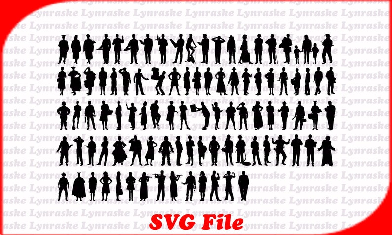 People Silhouette Vectors SVG 5 Svg Dxf Cricut Silhouette | Etsy