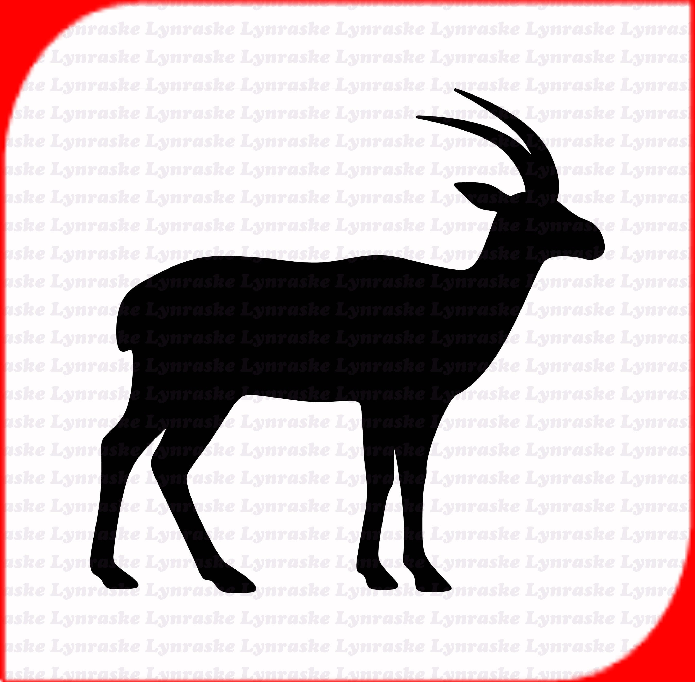 Antelope Silhouette Stencil