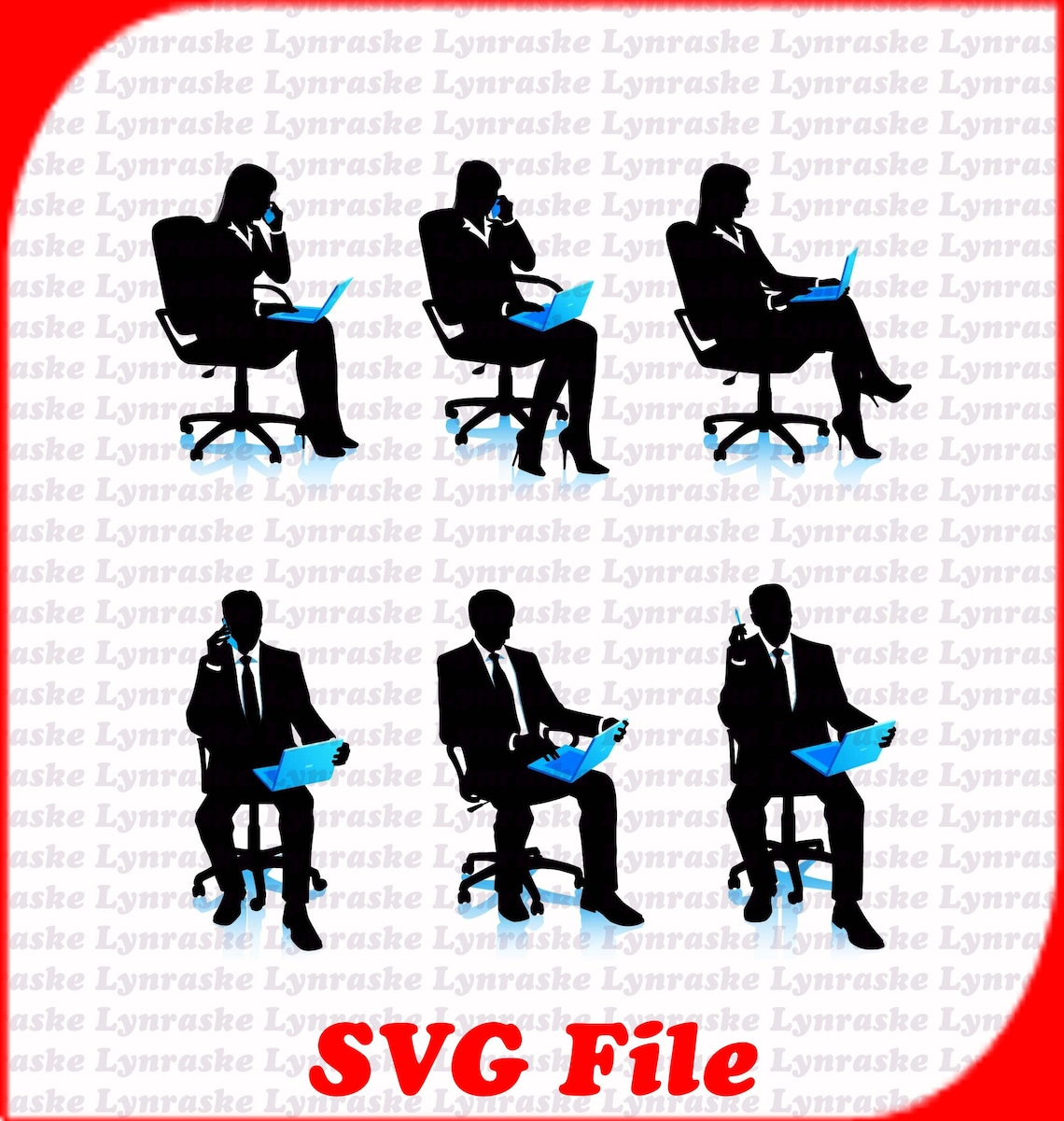 People Working Silhouette Vectors SVG Svg Dxf Cricut - Etsy