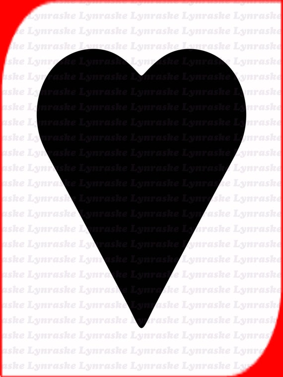 Long Heart Silhouette SVG Svg Dxf Cricut Silhouette Cut | Etsy