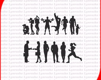 SVG Cuttable.big Collection of Human Silhouette. Vector SVG. Silhouette ...