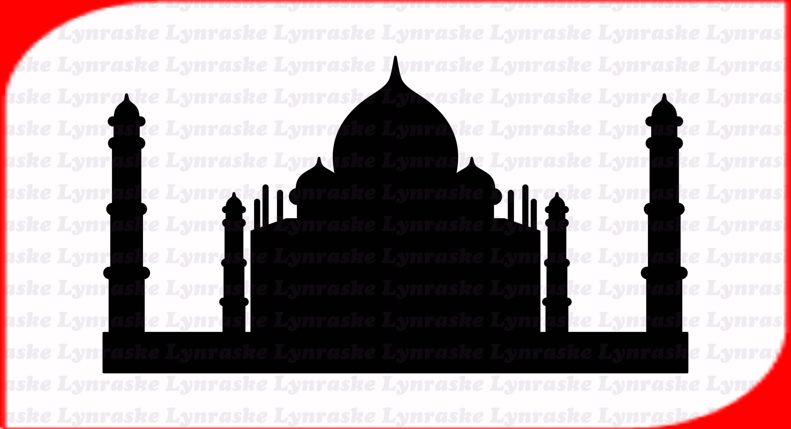 Taj Mahal Silhouette SVG, svg, dxf, Cricut, Silhouette Cut File ...