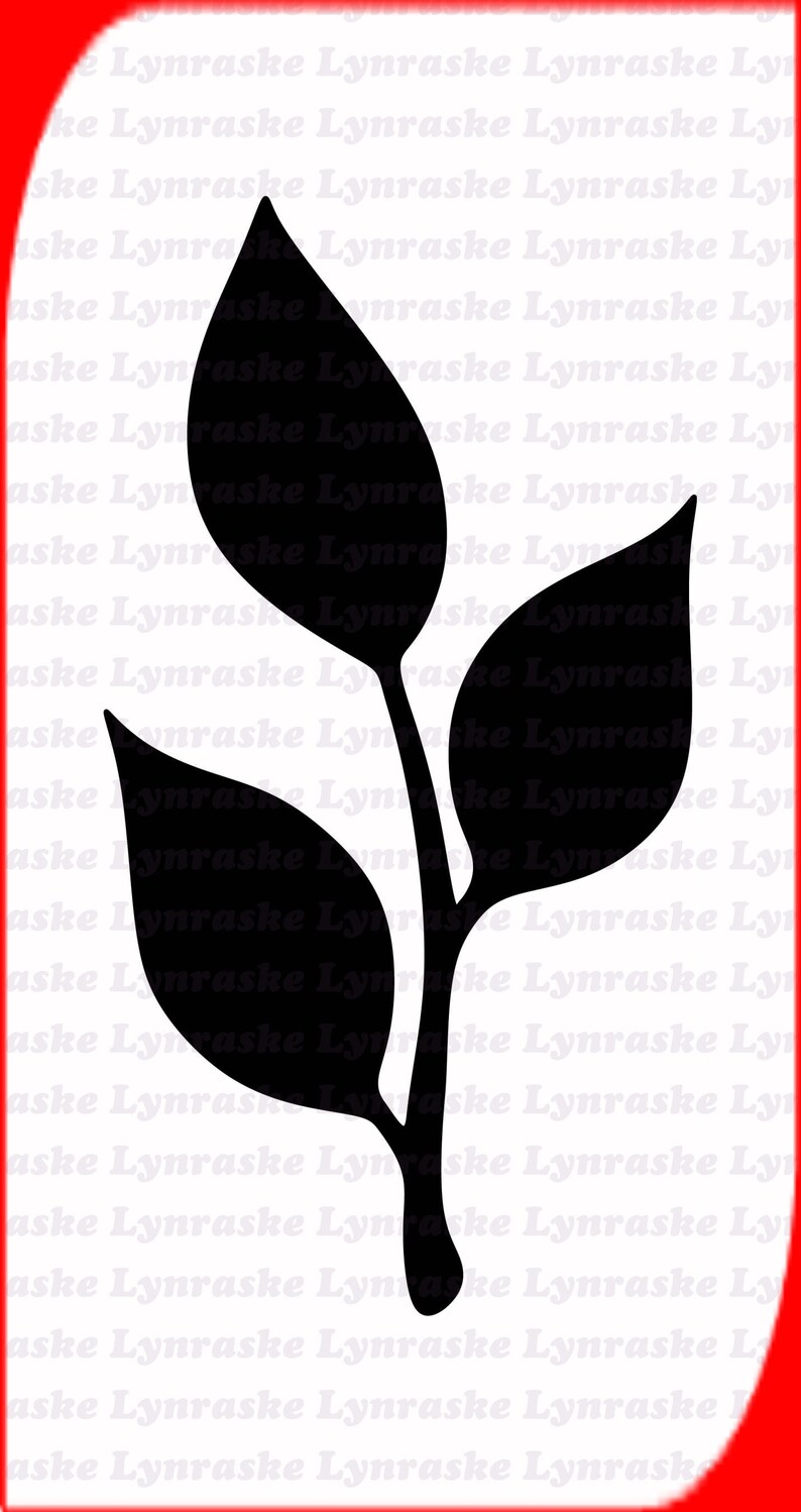 Stem and Leaf Silhouette SVG, Svg, Dxf, Cricut, Silhouette Cut File ...