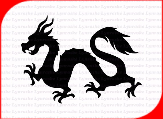 Chinese Dragon Silhouette SVG Svg Dxf Cricut Silhouette | Etsy