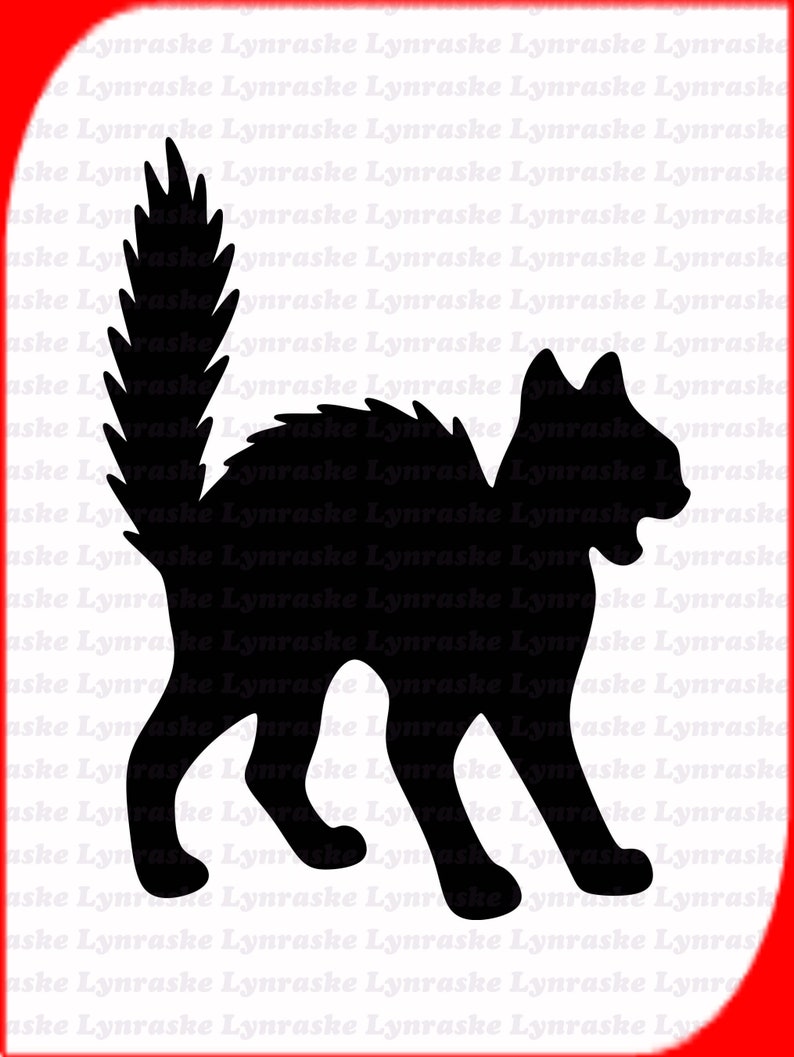 Scary Cat Silhouette SVG Svg Dxf Cricut Silhouette Cut | Etsy