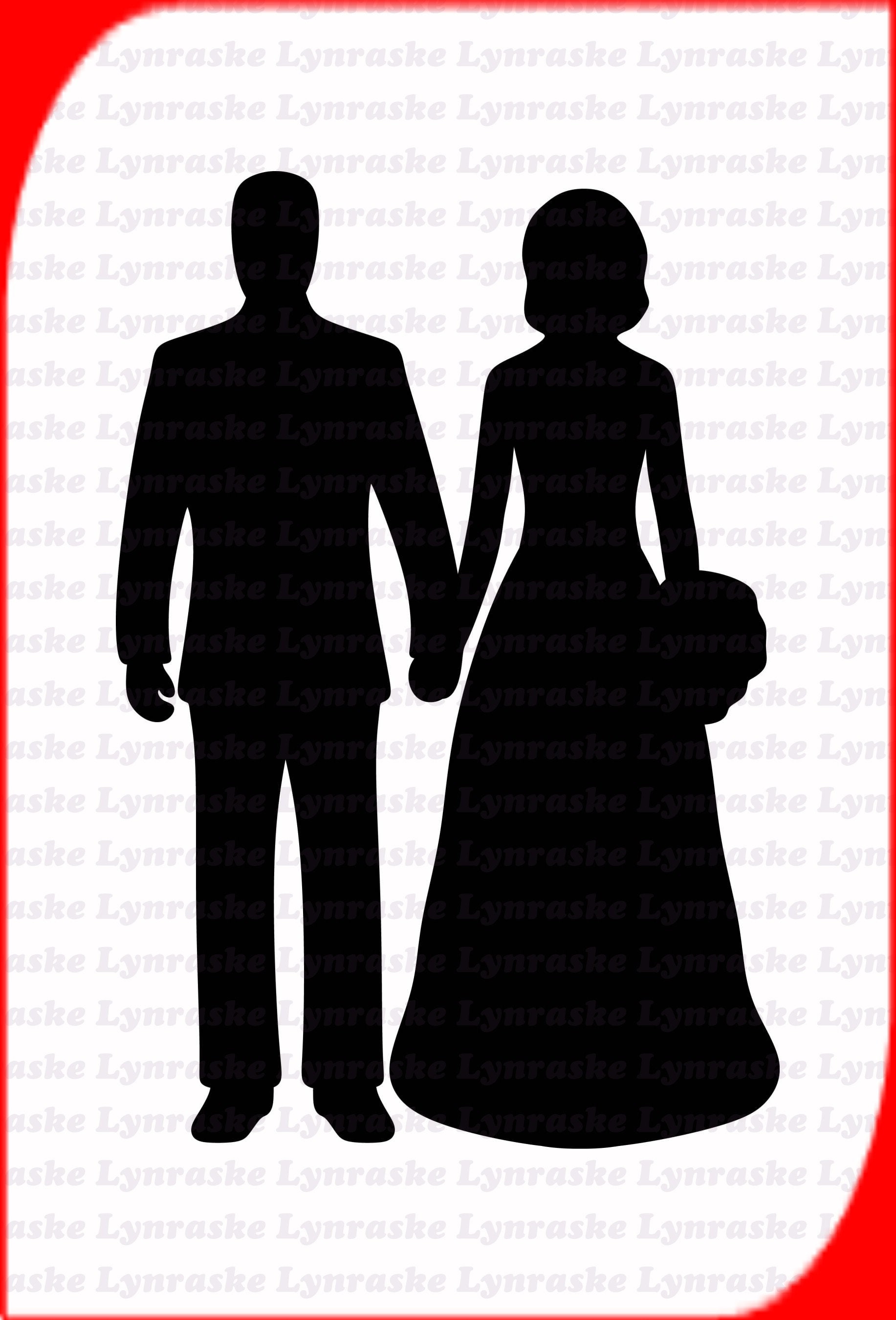 Novia y novio silueta SVG svg dxf Cricut Silhouette Cut | Etsy