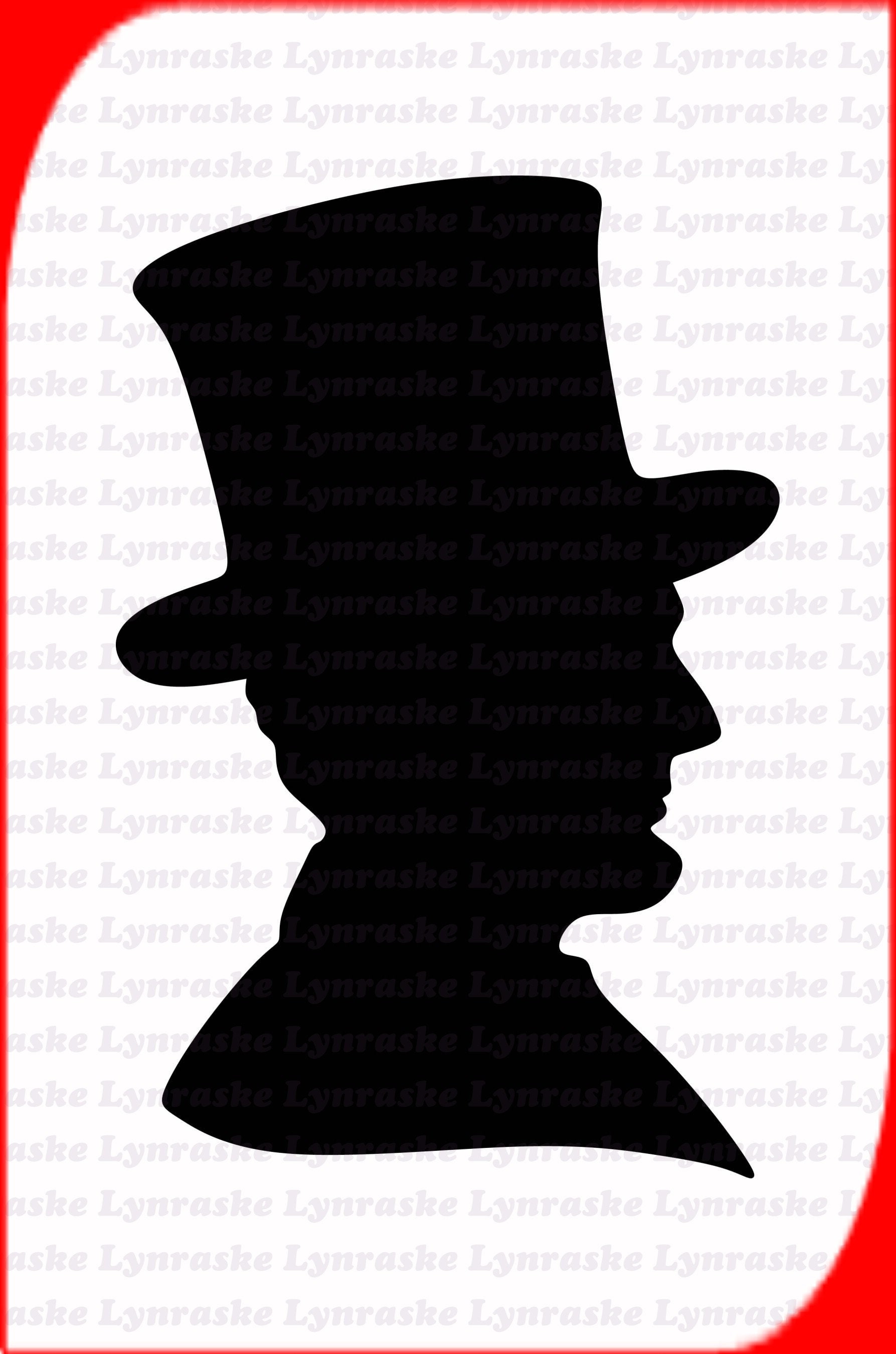 Abraham Lincoln Silhouette SVG, Svg, Dxf, Cricut, Silhouette Cut File ...