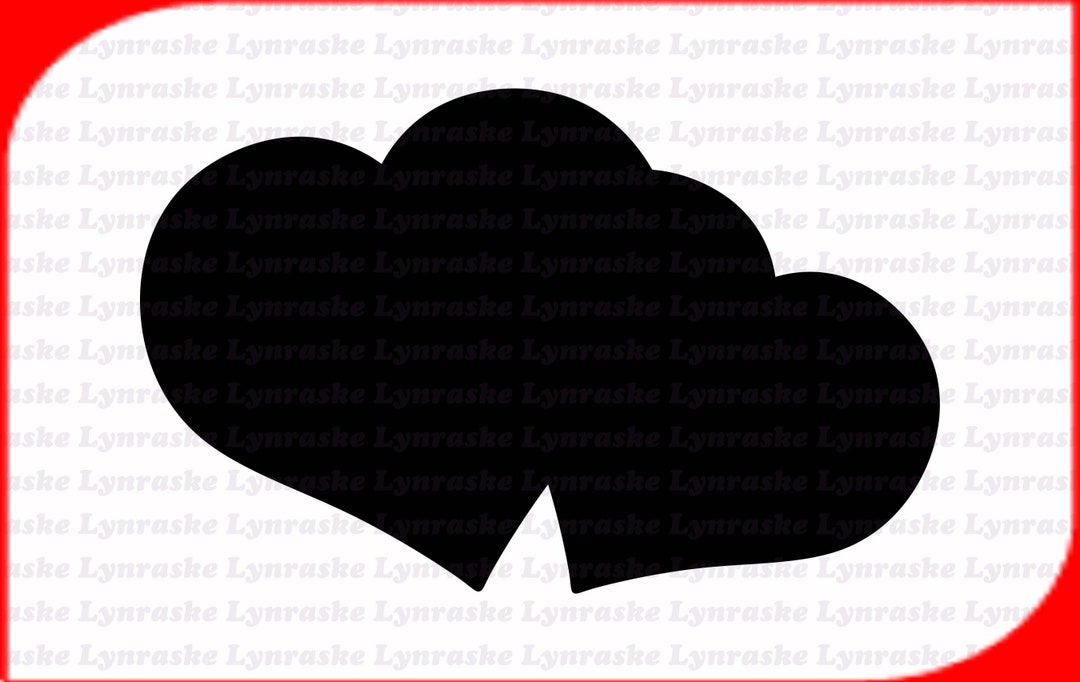 Double Heart Silhouette SVG, Svg, Dxf, Cricut, Silhouette Cut File ...