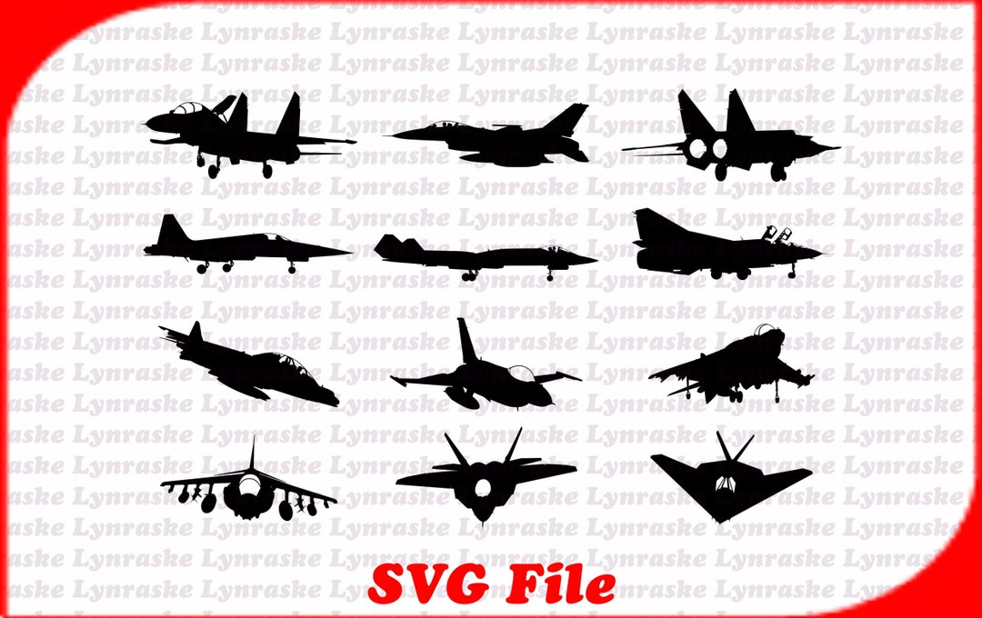 Military Plane Silhouette Vectors SVG, Svg, Dxf, Cricut, Silhouette Cut ...