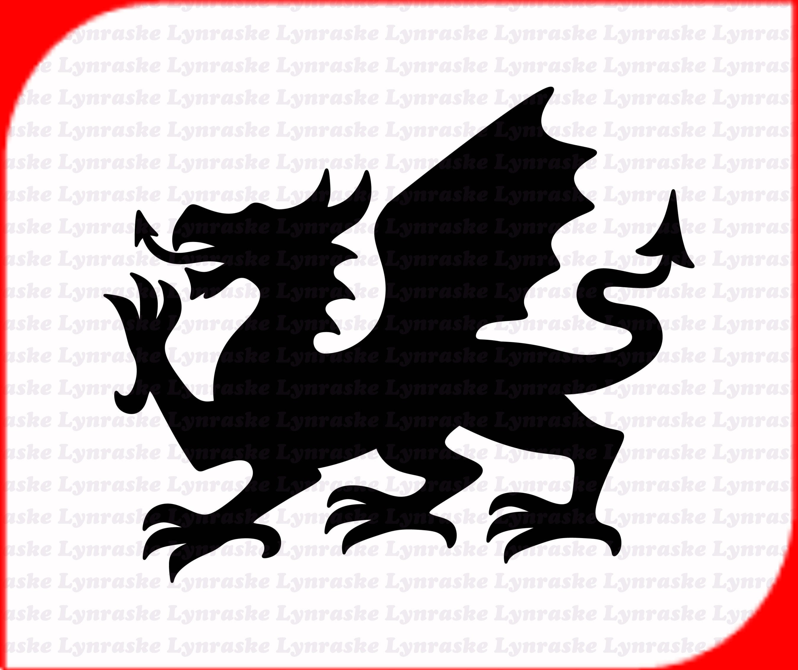 Welsh Dragon Silhouette SVG, Svg, Dxf, Cricut, Silhouette Cut File ...