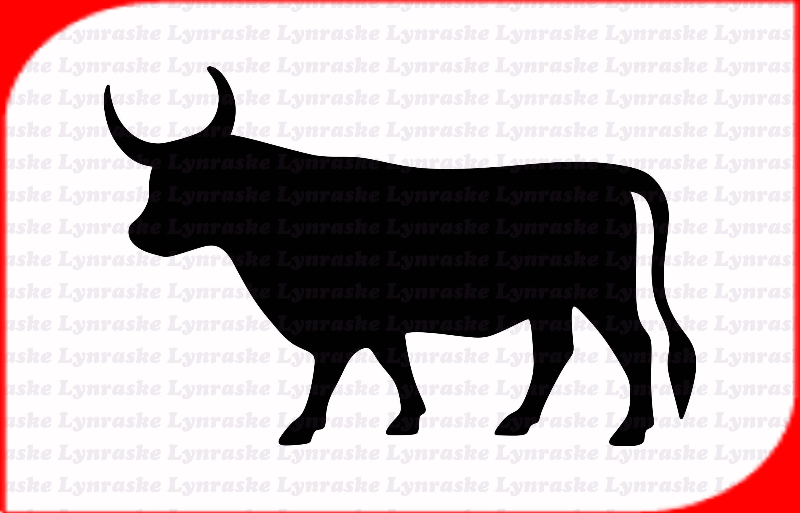 Silueta de toro SVG, svg, dxf, Cricut, Silhouette Cut File, Descarga ...