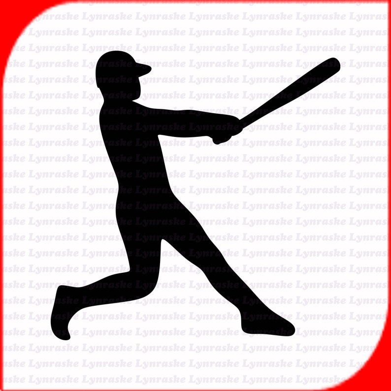 Baseball Player Silhouette SVG, Svg, Dxf, Cricut, Silhouette Cut File ...
