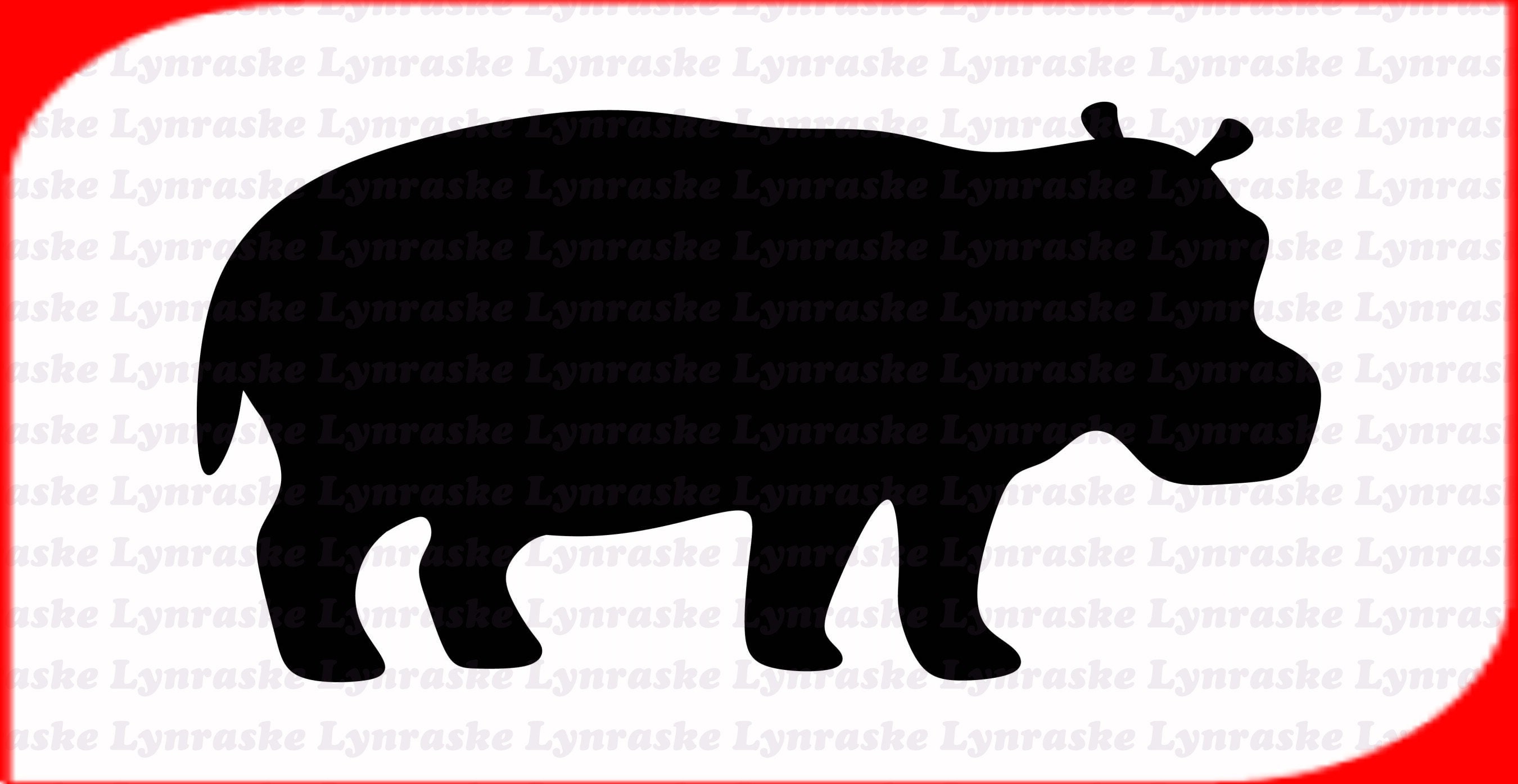 Hippo Silhouette SVG, Svg, Dxf, Cricut, Silhouette Cut File, Instant ...