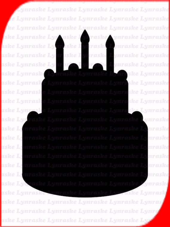 Cumpleaños Pastel Silueta SVG svg dxf Cricut Silhouette | Etsy