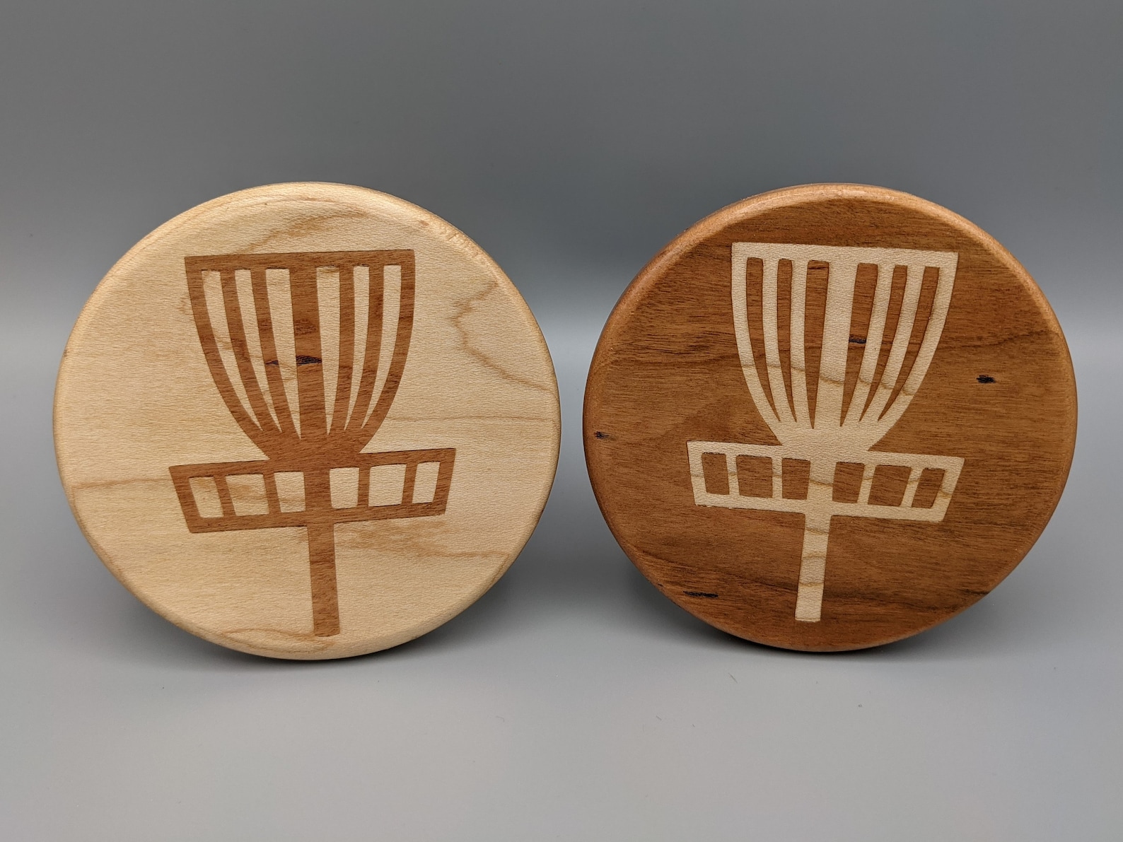 Wood Disc Golf Mini Cherry/Maple | Etsy